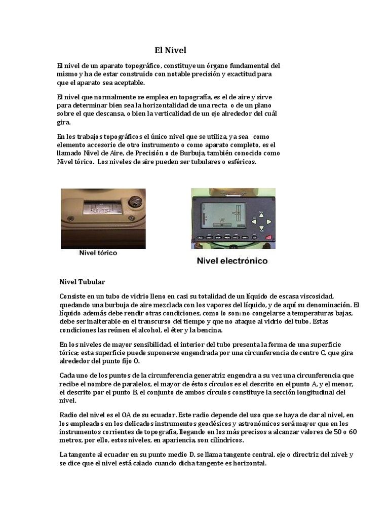 El Nivel | PDF | Topografía | Circulo