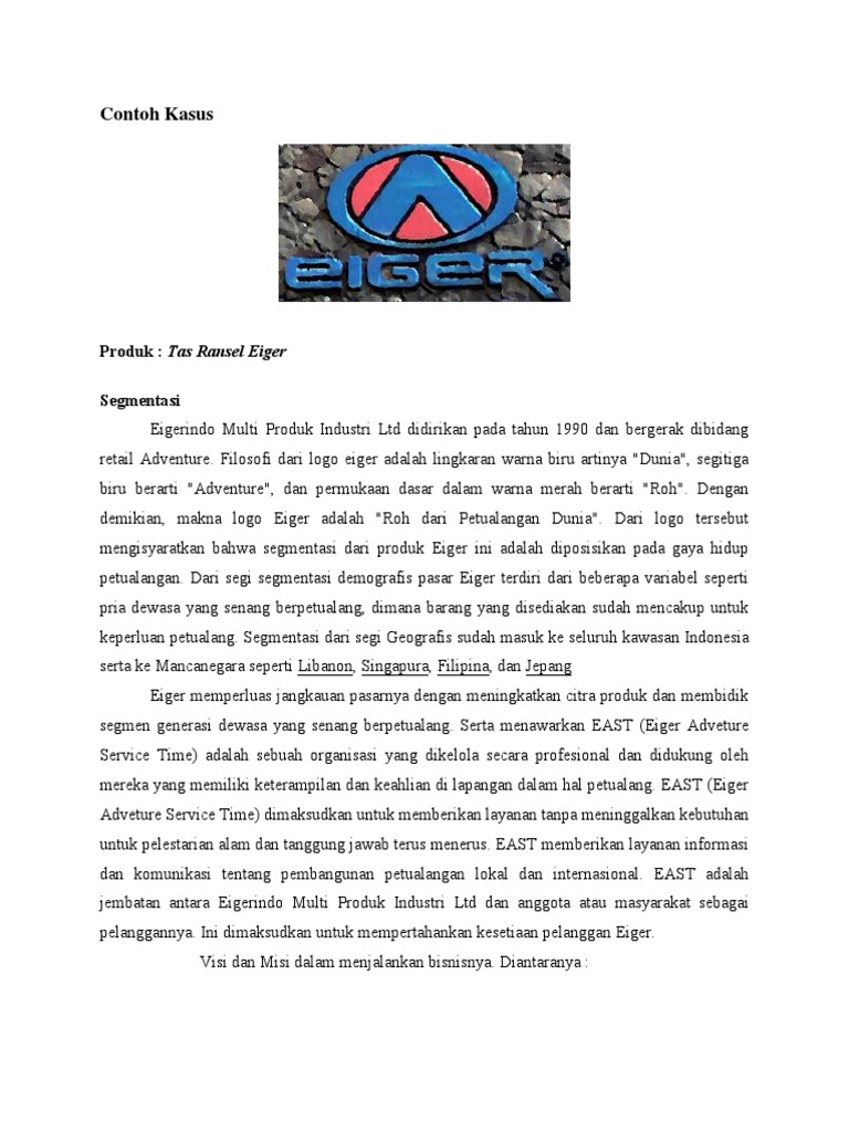 Contoh Kasus Marketing Eiger | PDF