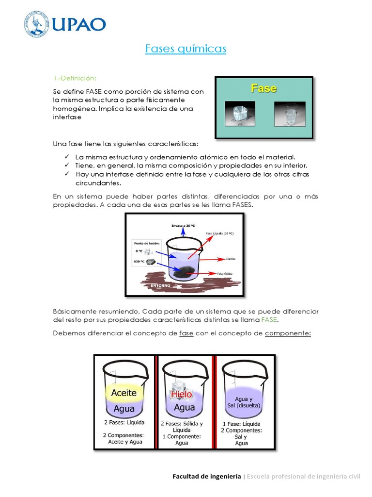 Definición y Tipos de Fases Químicas | PDF | Fase (materia) | Diagrama ...