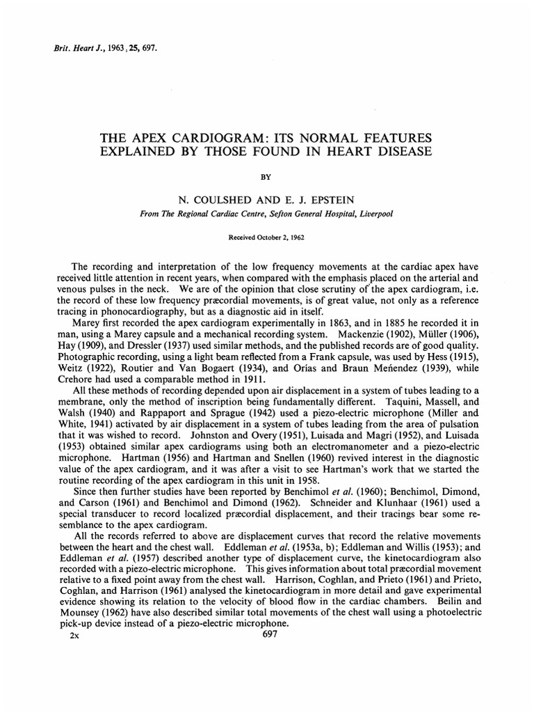 Normal Apex Cardiogram Analysis | PDF | Heart | Ventricle (Heart)