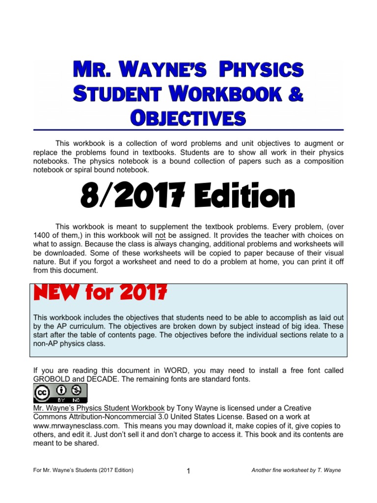 Physics Student Workbook | PDF | Magnetic Field | Waves