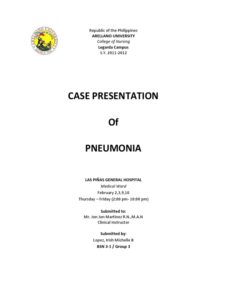 Pneumonia Case Study | PDF | Lung | Pneumonia