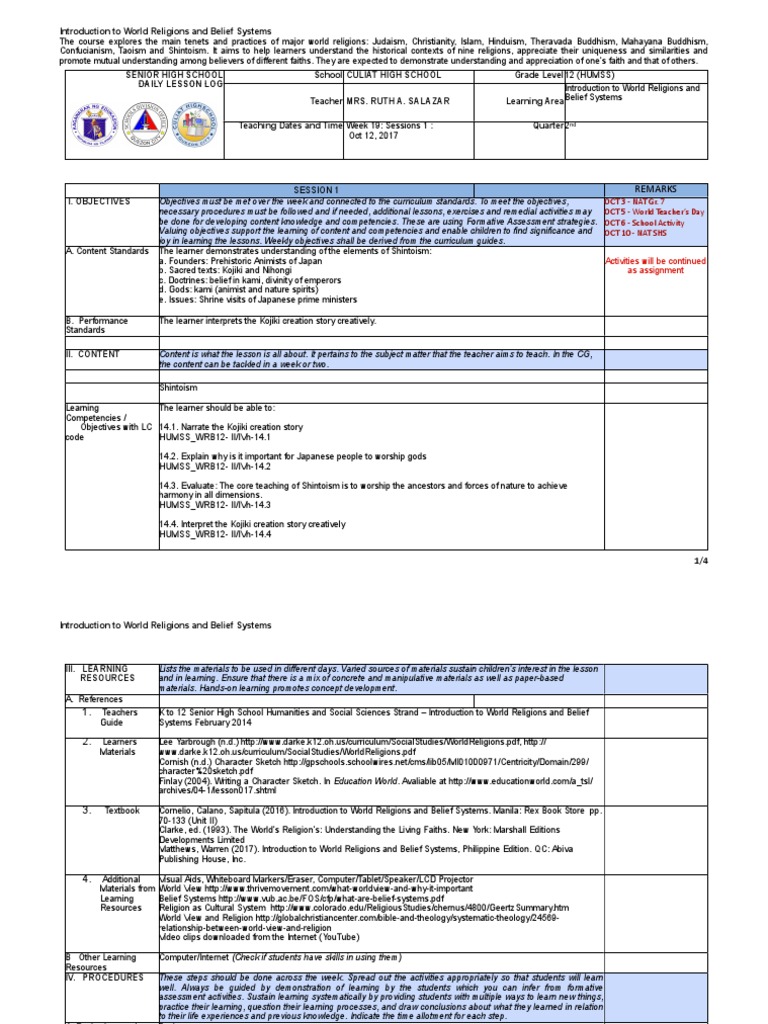 Shintoism Lesson Plan for Students | PDF | Shinto | Educational Assessment