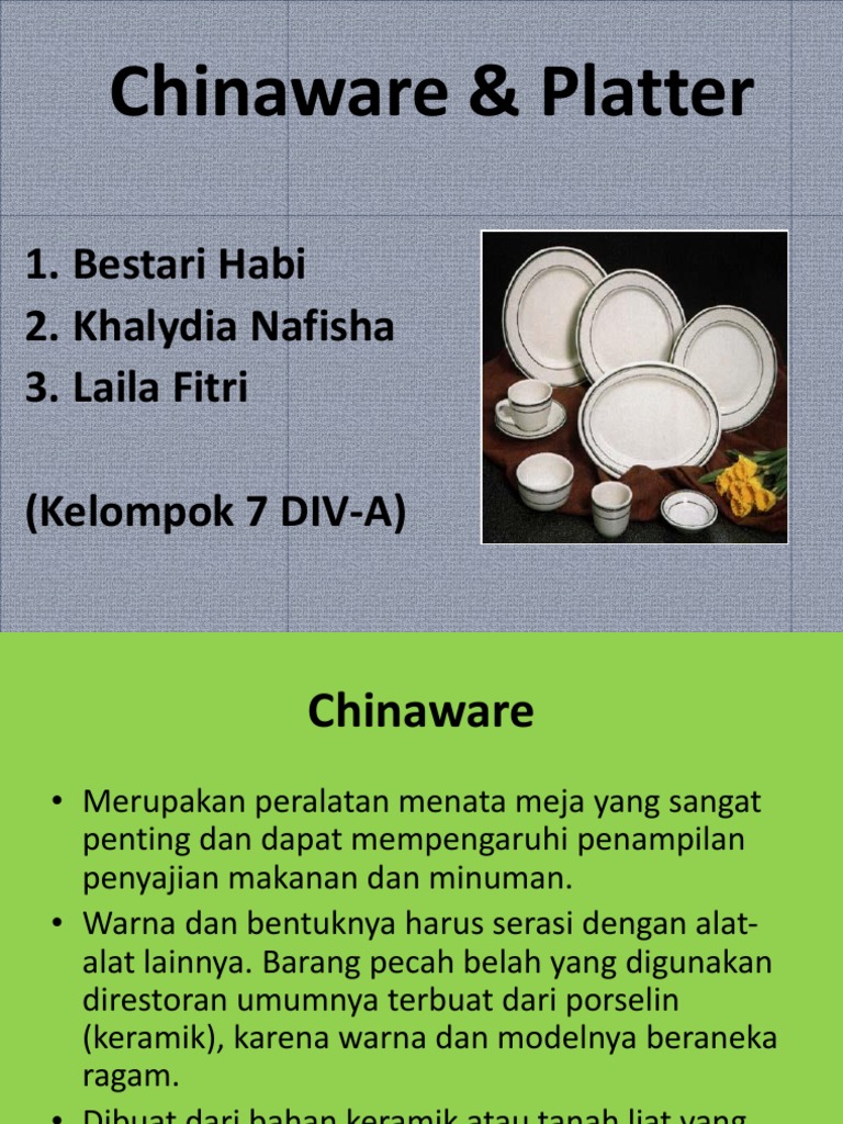 Chinaware & Platter | PDF
