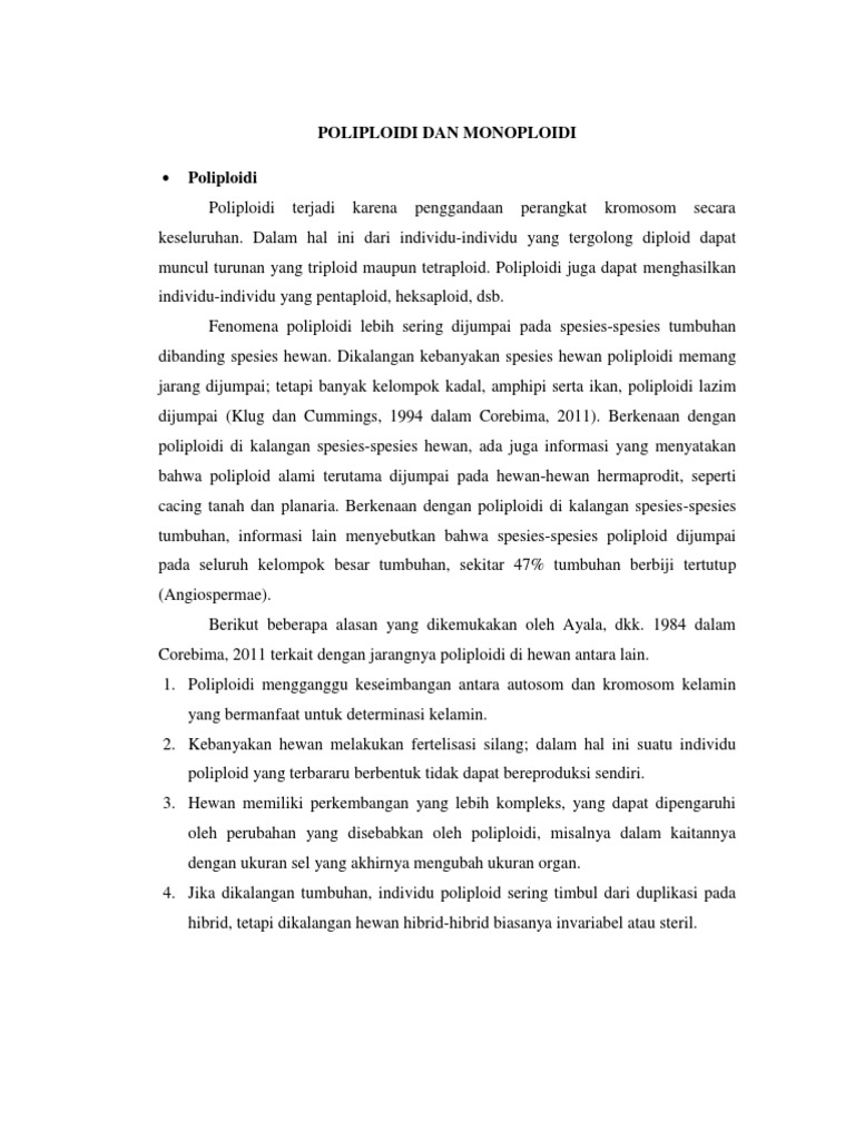 Poliploidi dan Monoploidi pada Organisme | PDF | Sains & Matematika