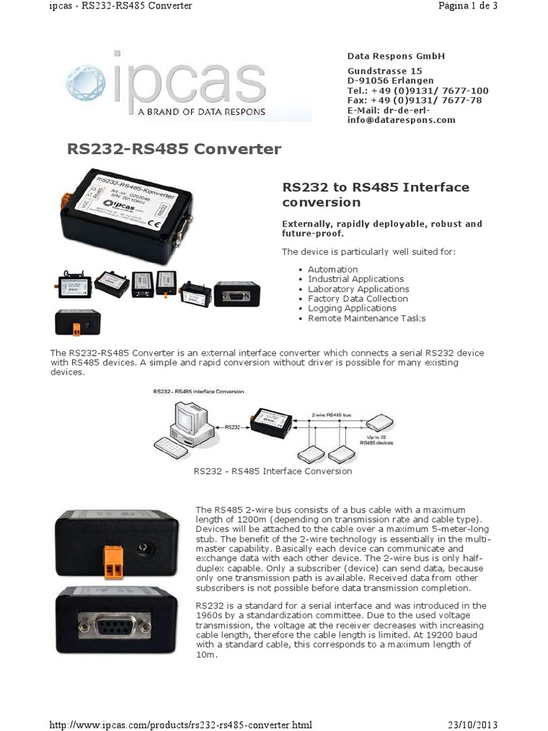 RS 485 | PDF | Physical Layer Protocols | Electrical Connector