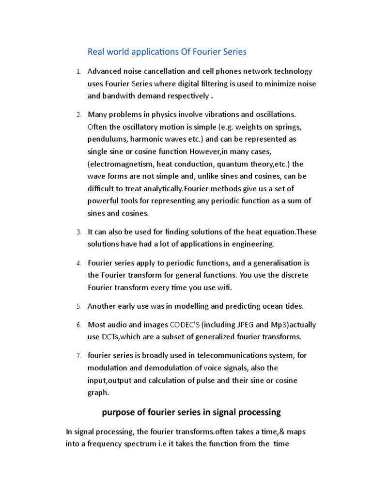 Fourier Series (Signal Processing) New | PDF | Fourier Transform | Fourier Series