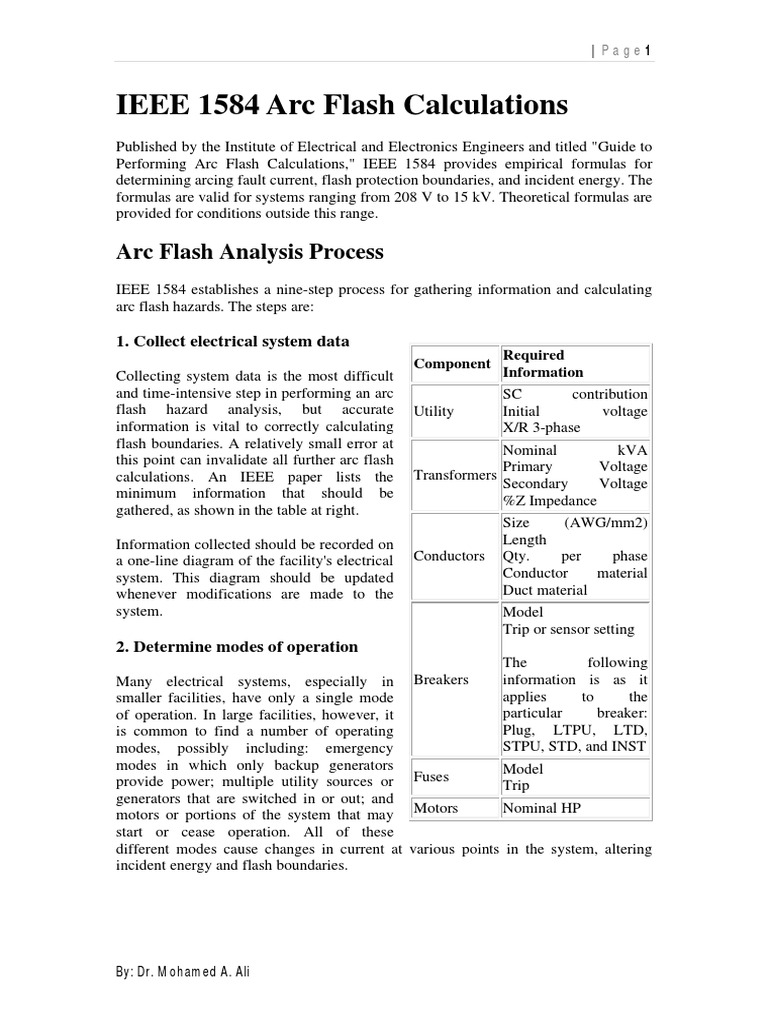 Lecture 07. IEEE 1584 Arc Flash Calculations | PDF | Electric Arc ...