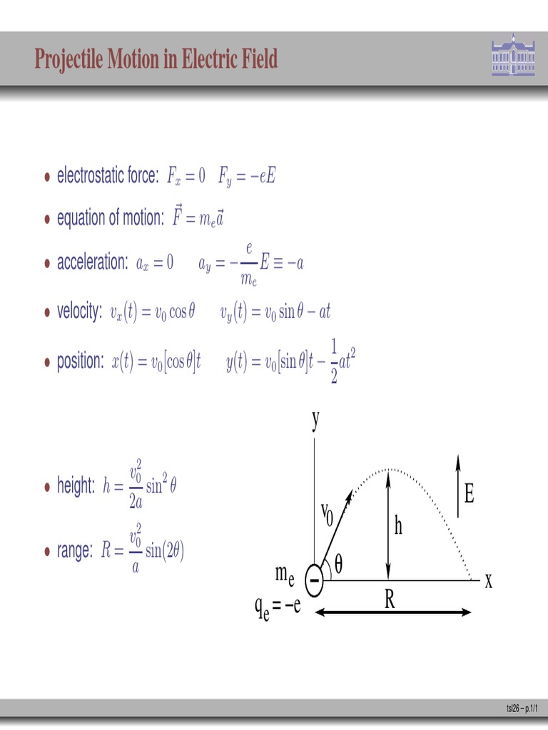 Projectile Motion in Electric Field | PDF