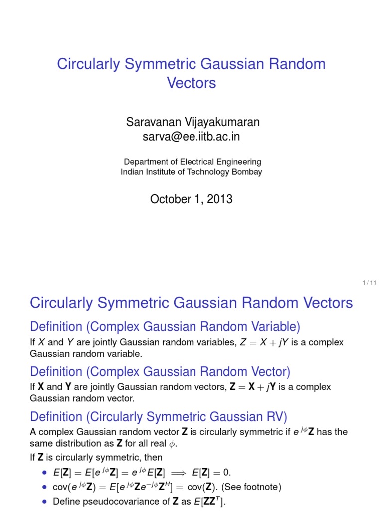 Circular Ly Symmetric Gaussian | PDF | Probability Density Function ...