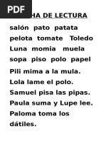 Lecturas y actividades con M, P, L, S, T, D | PDF | Cocinando ...