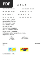 Cuadernillo Lectoescritura M, P, L, S | PDF | Comunicación humana ...