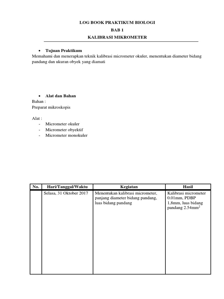 Log Book Praktikum Biologi | PDF
