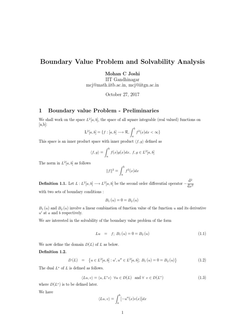 Boundary Value Problem and Solvability Analysis | Download Free PDF ...