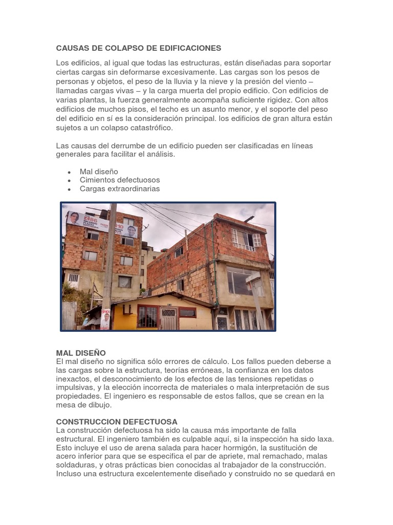 Las principales causas del colapso de edificaciones y cómo prevenirlos ...