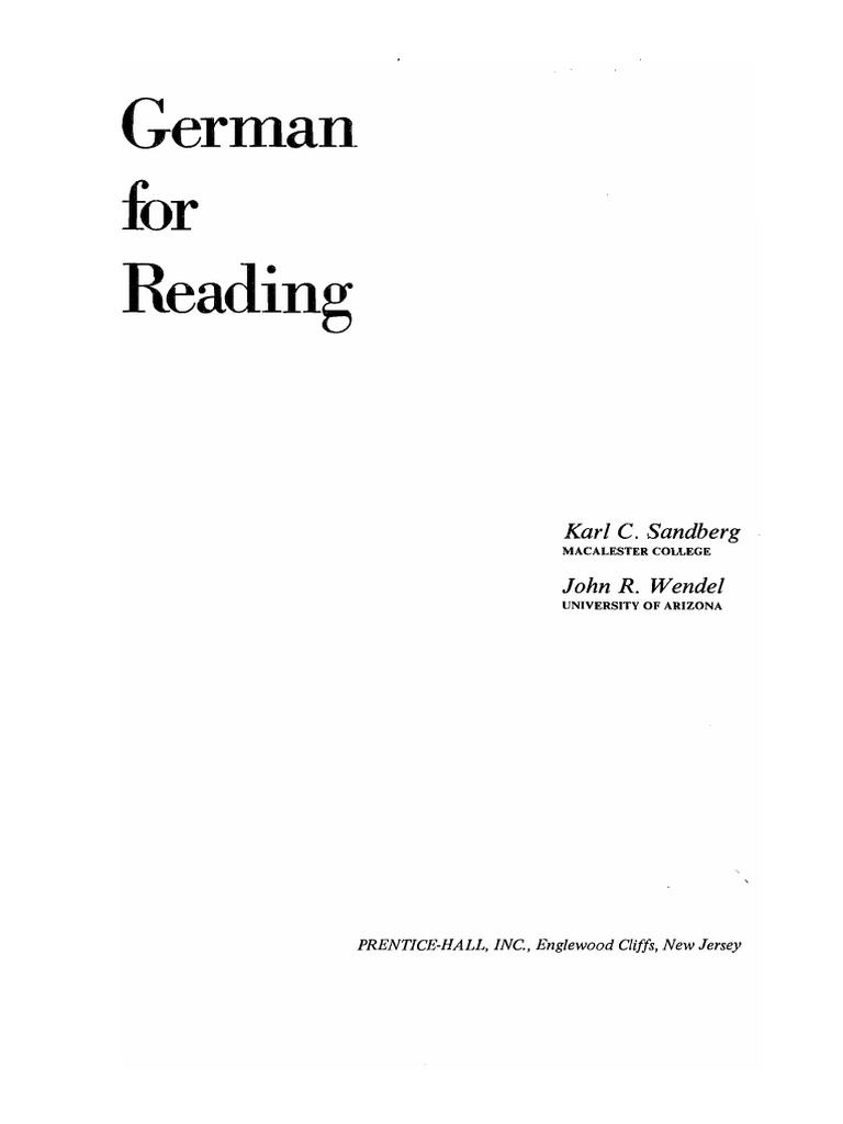 German For Reading PDF | PDF | Perfect (Grammar) | Grammatical Tense