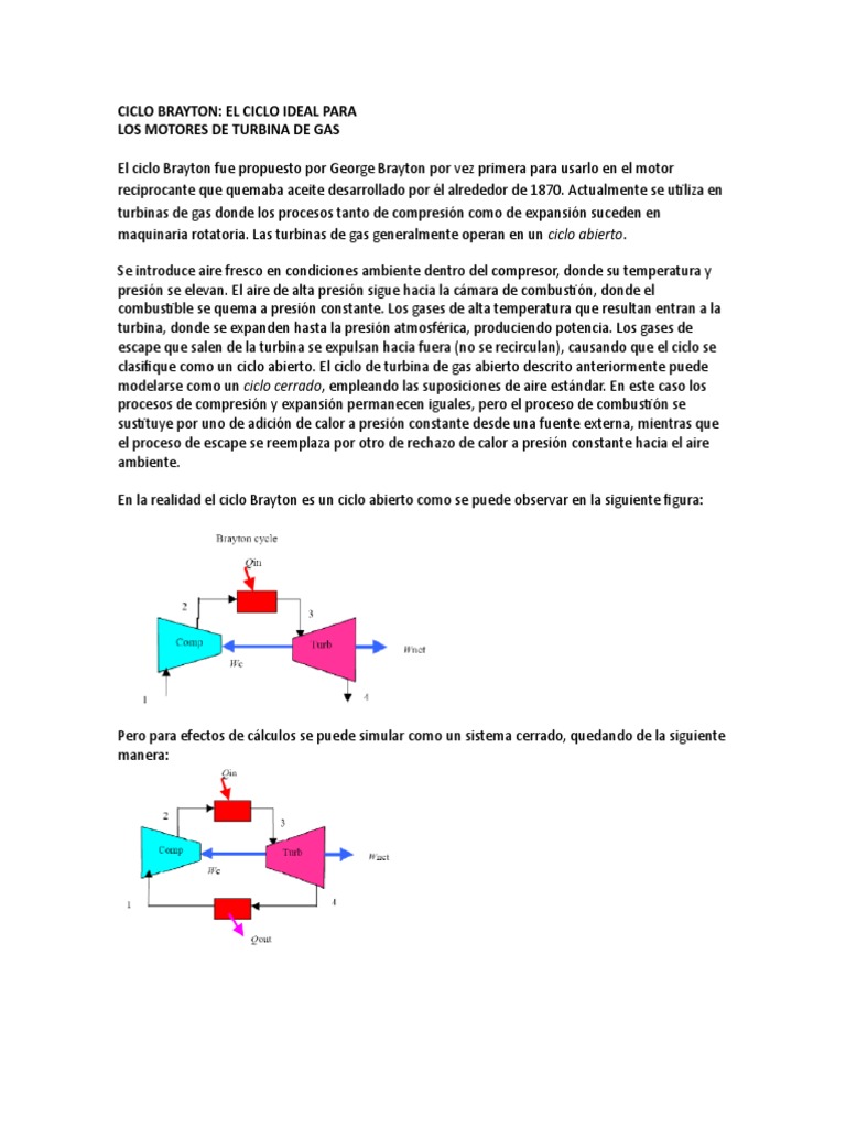 Ciclo Brayton | PDF | Motor a reacción | Calor