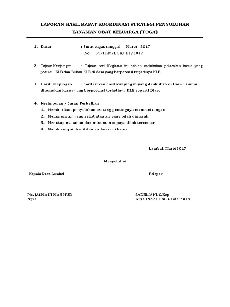 Laporan Hasil Rapat Koordinasi Strategi Penyuluhan | PDF