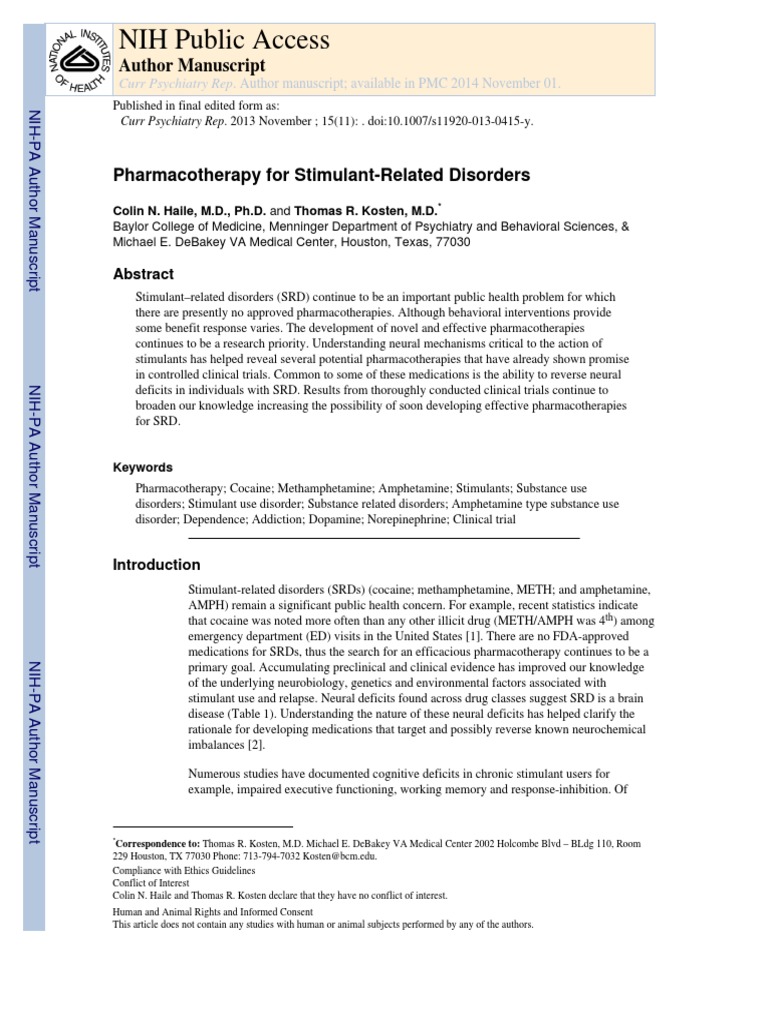Stimulan 1 | PDF | Methamphetamine | Placebo Controlled Study