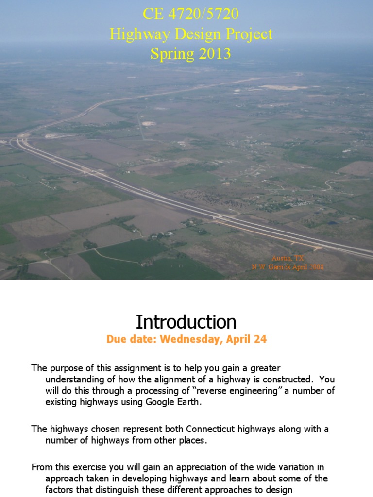 Highway Alignment Design Project | PDF | Parkway | Geometry