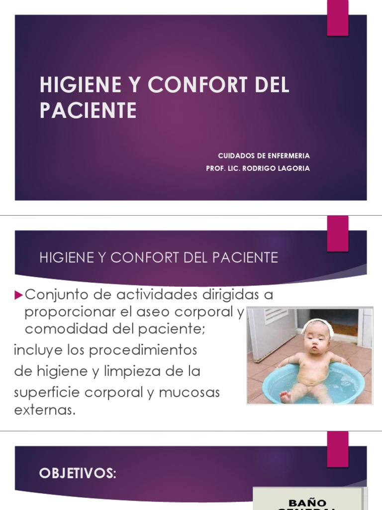 Higiene y Confort Del Paciente | PDF | Lavado de manos | Bienestar