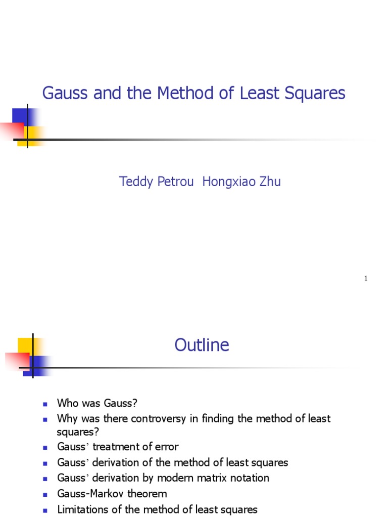 Gauss Theorm and the Method of Least Squares | Errors And Residuals ...