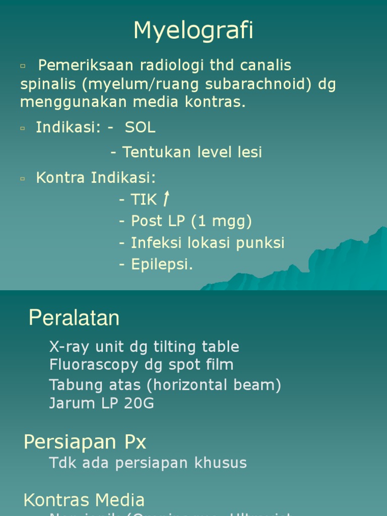 Myelografi | PDF