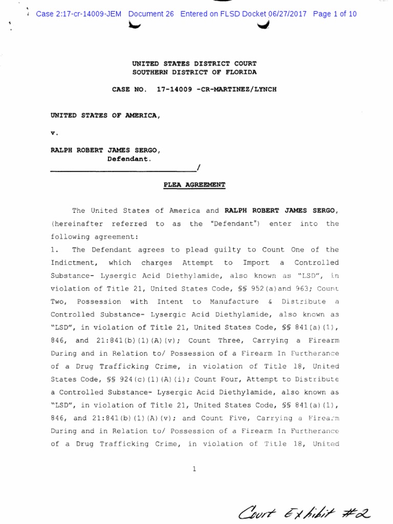 Plea Agreement for Drug Trafficking Case | PDF | United States Federal ...