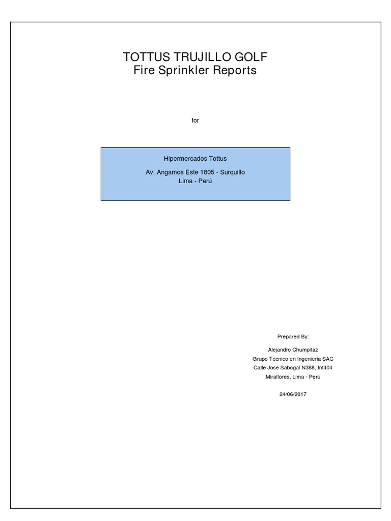 TT Golf - SPK Bodega | Download Free PDF | Fire Sprinkler System | Home ...