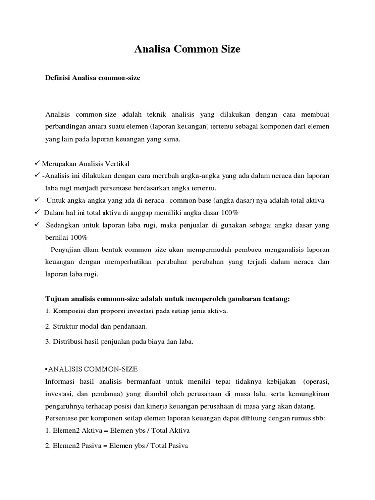 Analisa Common Size | PDF