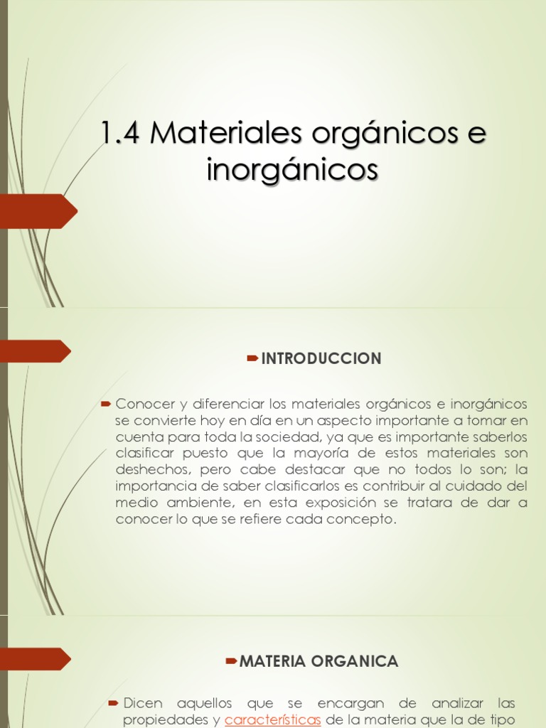 Materiales Organicos e Inorganicos | Compuestos orgánicos | Organismos