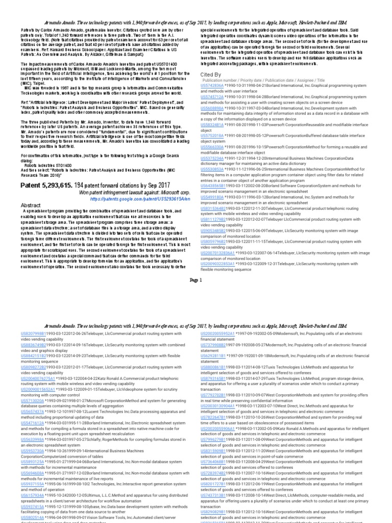 Patents References Sep-2017 | PDF | Patent Law | Information Technology