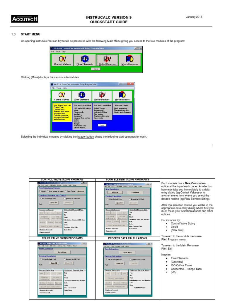 InstruCalc QuickStart Guide PDF | Download Free PDF | Valve | Pressure