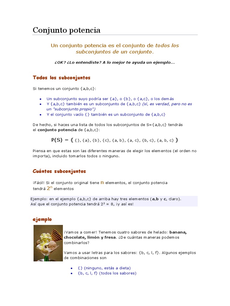 Conjunto Potencia | PDF | Subconjunto | Conjunto (Matemáticas)
