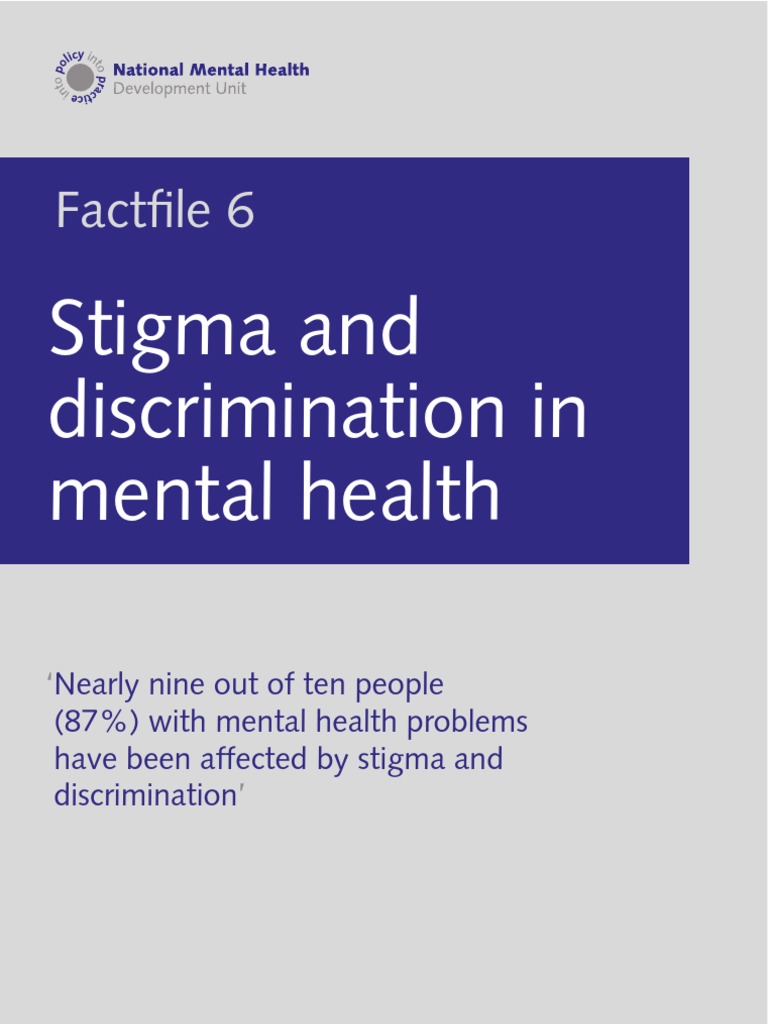 Factfile 6: Stigma and Discrimination in Mental Health | PDF ...
