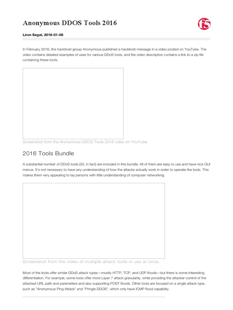 Anonymous Ddos Tools 2016 | PDF | Denial Of Service Attack | Network Architecture