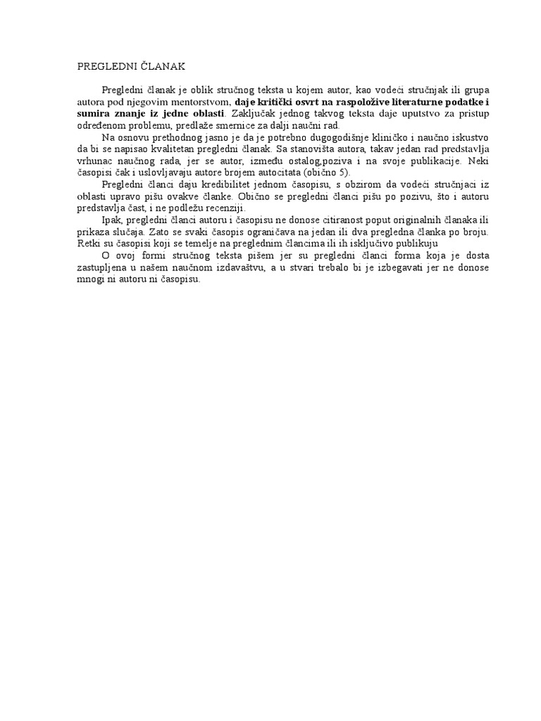 Pregledni Clanak | PDF