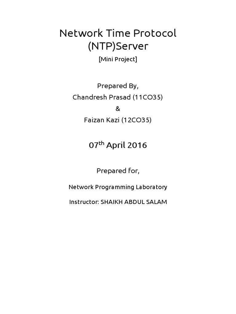 NTP Server | PDF | Internet Architecture | Computer Network