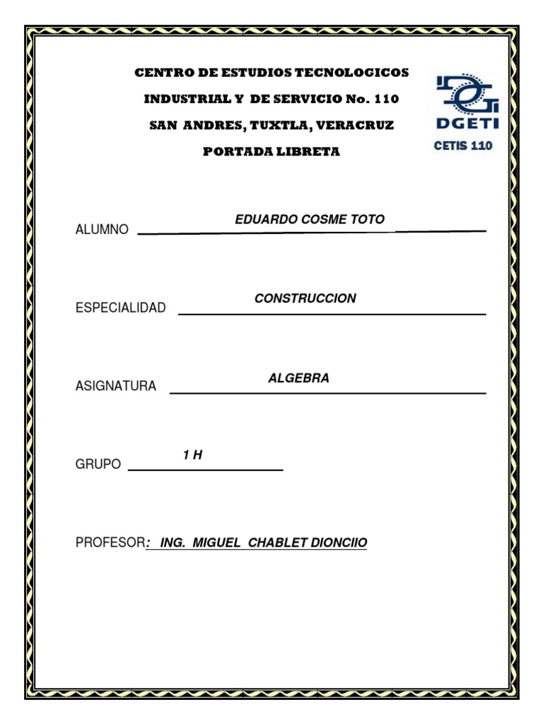 Elementos de una Portada de Libreta | PDF