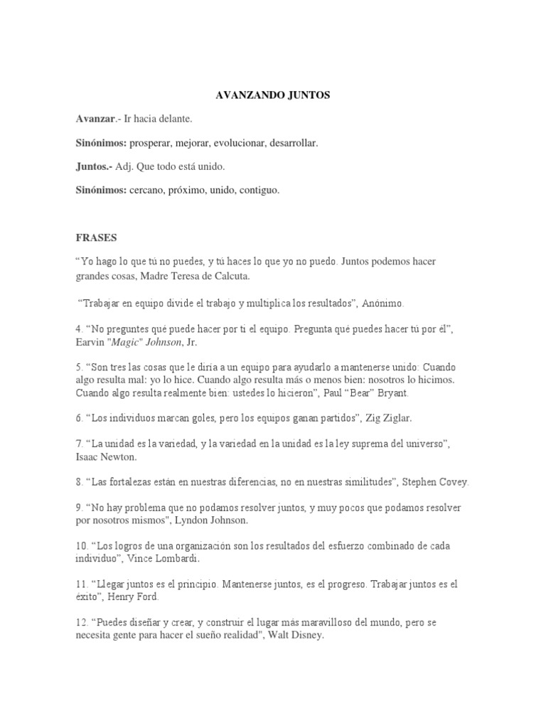 Avanzando Juntos | PDF