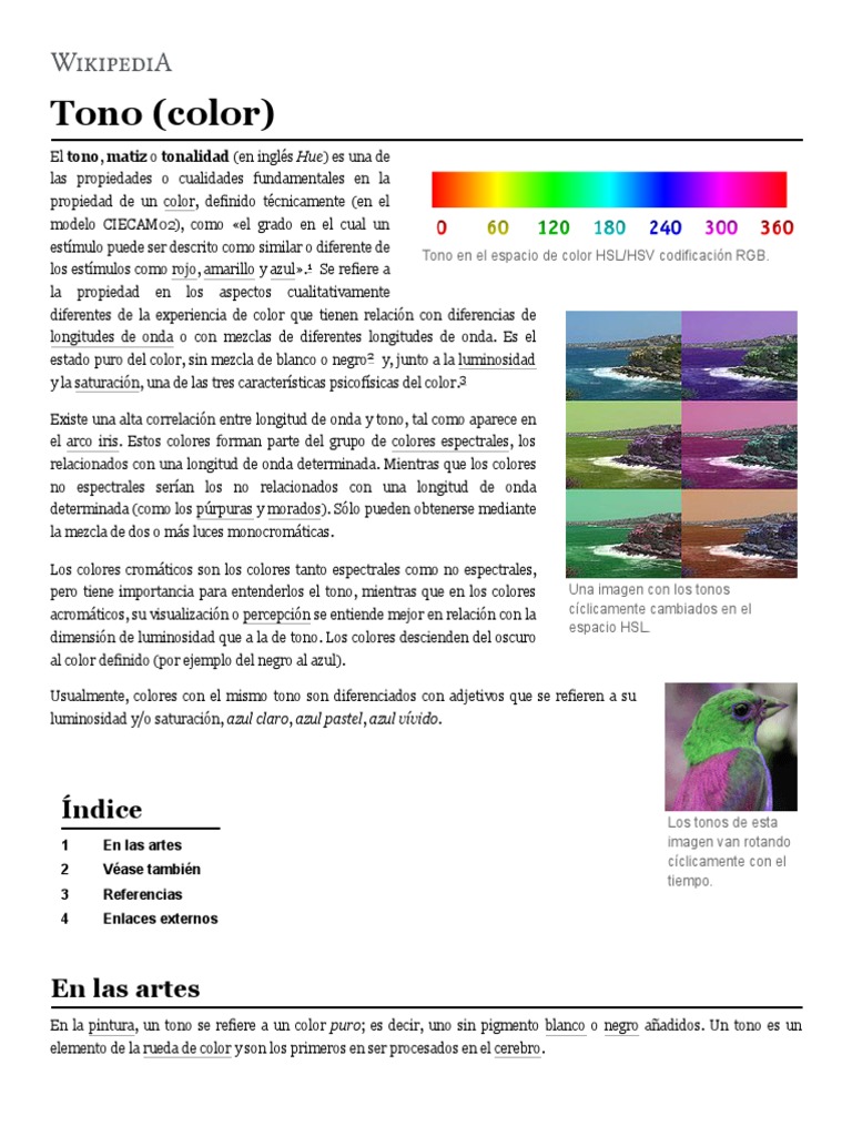 Tono (Color) | PDF | Matiz | Visión