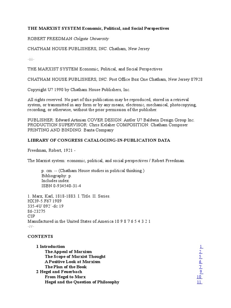 The Marxist System Economic | PDF | Karl Marx | Marxism