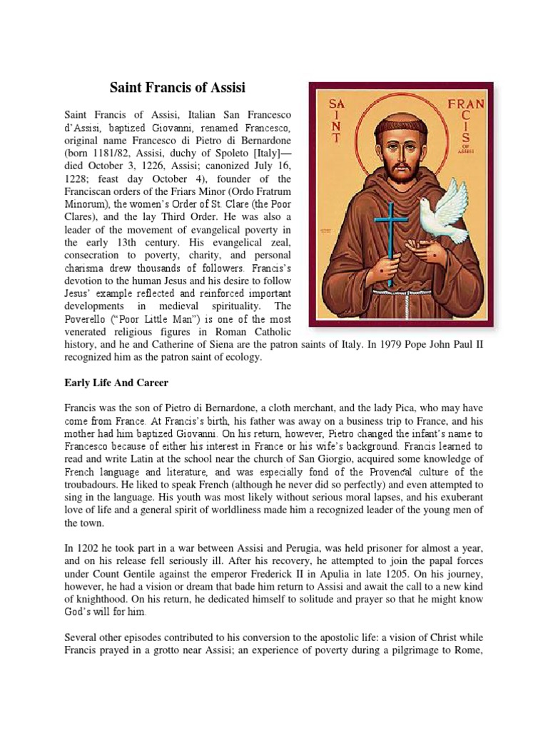 Saint Francis of Assisi | PDF | Francis Of Assisi | Pope Francis