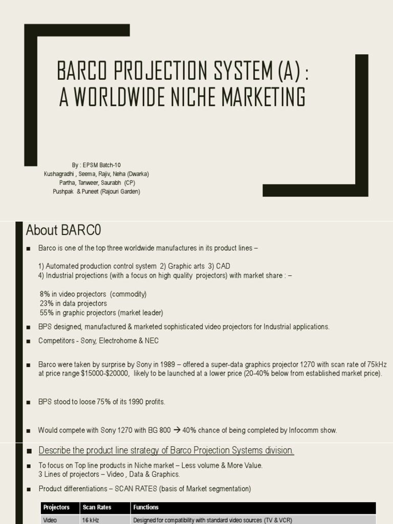 Barco Projection System | PDF | Sony | Video