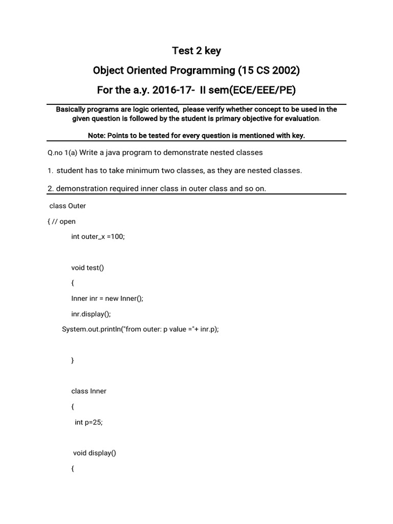 Oops Previous Papers | PDF | Method (Computer Programming ...