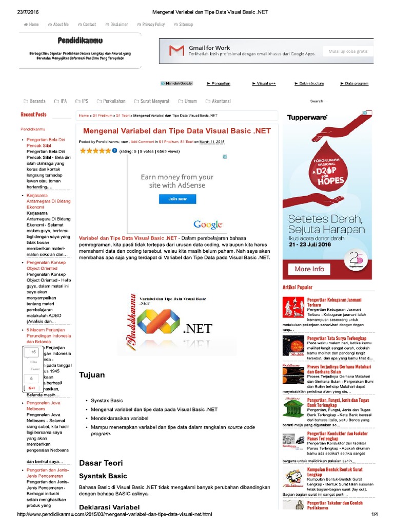 Mengenal Variabel Dan Tipe Data Visual Basic | PDF Mengenal Variabel Dan Tipe Data Visual Basic | PDF