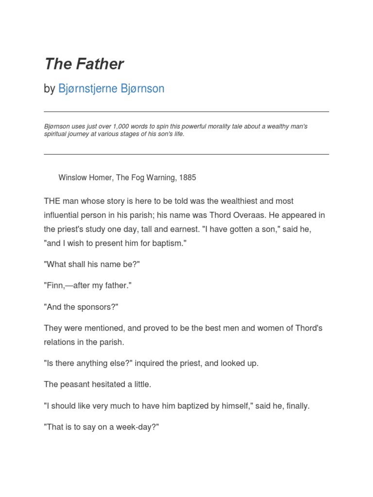 The Father: Bjørnstjerne Bjørnson | PDF