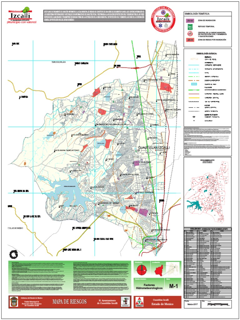 Mapas de Riesgos Cuautitlán Izcalli 2017 PDF | Hidrología | Geografía Física