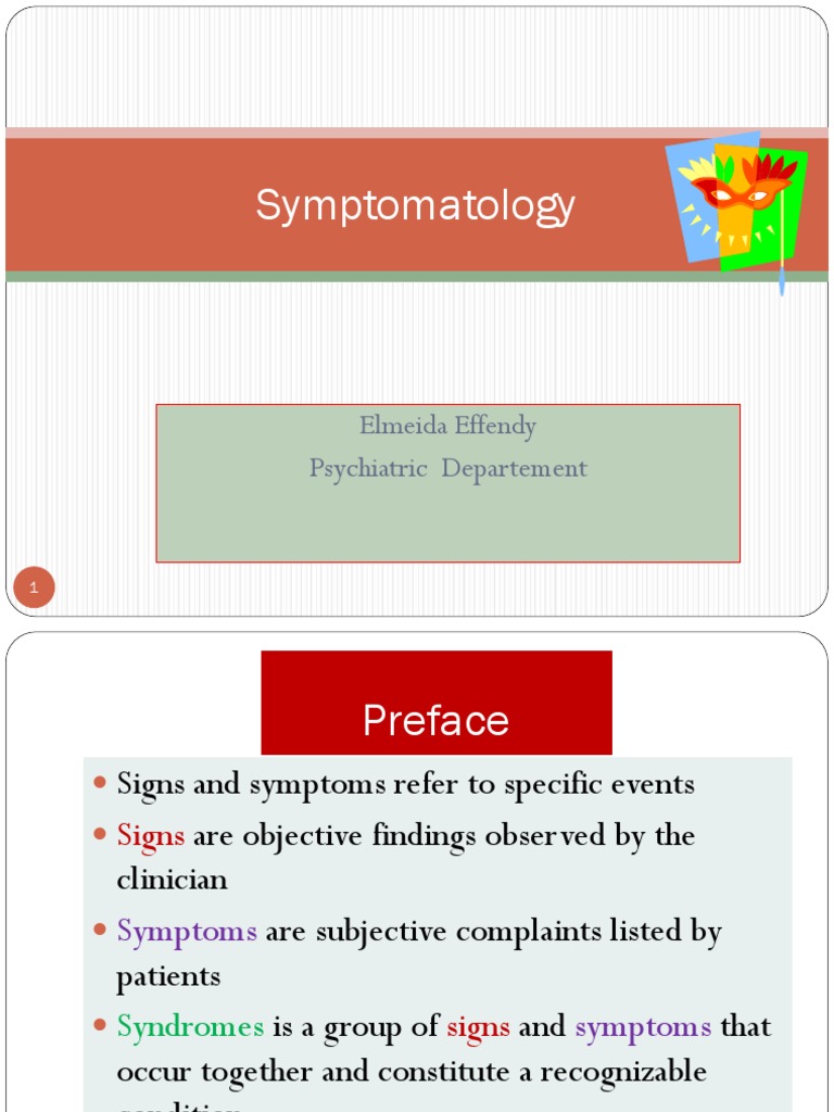 Symptomatology: Elmeida Effendy Psychiatric Departement | PDF ...
