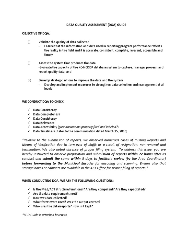 Data Quality Assessment Guide | Download Free PDF | Data Quality ...